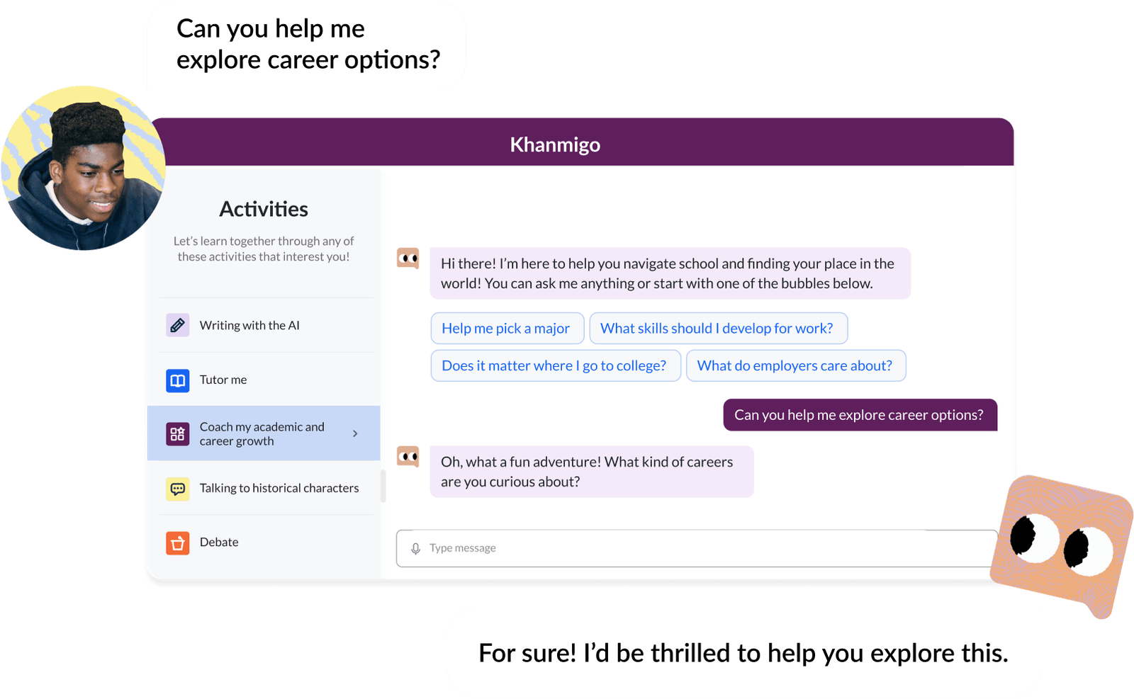 Khanmigo for learners: Always-available tutor, powered by AI